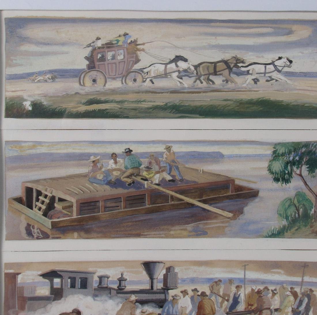 Lot 896 - William F Kaeser (8) Gouache Old West Paintings • Wickliff ...