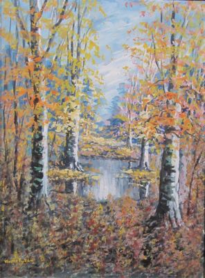 Lot 739 - Walter Eyden 16x12 WC Autumn Pond • Wickliff Auctioneers