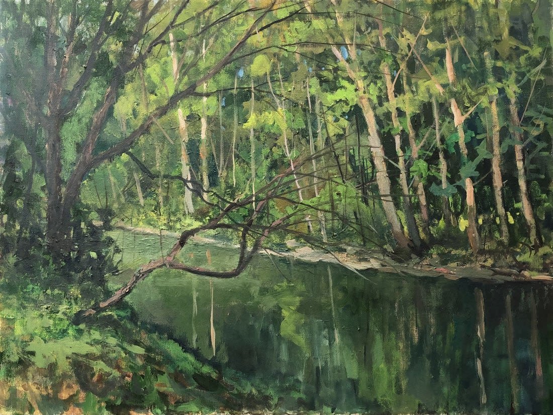 Lot 77 - Tom Woodson 18x24 Oil Fishback Creek • Wickliff Auctioneers